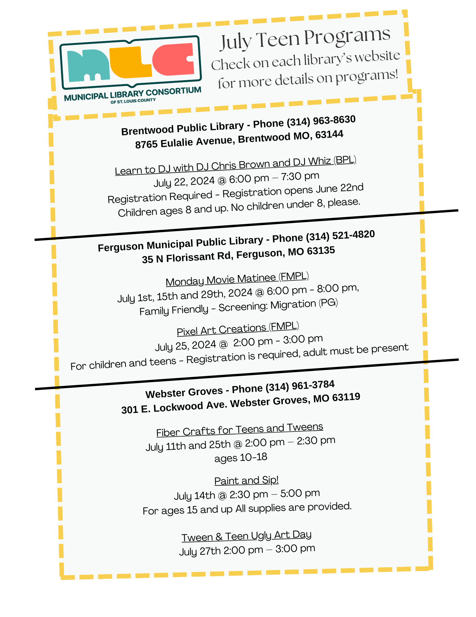 Tweens & Teens – Maplewood Public Library